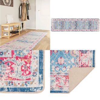 vidaXL Vidaxl - Teppich Waschbar Mehrfarbig 80x300 cm Rutschfest - Samt Teppich - Wohnraumteppich - Flurmatte - Multifarben Teppich - Digitaldruck Teppich