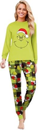 Generic Le Grinch Pyjama Noel Famille De Grinch Noël Ensembles Enfant Bebe Garcon Chaud Et Doux Costume Coton Deguisement Hiver Adulte Homme Vetement Couple E