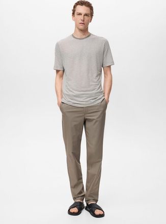 Mango Pantalon slim-fit 100 % coton marron - Homme - 38 - MANGO MAN