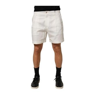 Dolce & Gabbana Homme, Shorts, Blanc, Taille: XS Cotton Mid Waist Bermuda Shorts