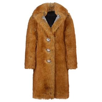 Paco Rabanne Kamel Pailletten Oversized Kunstpelzmantel - - Jackets - Damen - Braun - S