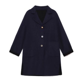 Maliparmi Doppel Wollmantel - - Coats - Damen - Blau - 2XL