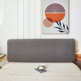 Generic Gewebte Dehnbare Bettkopfteil Bezug Minimalisten Staubschutz Polster&uuml;berzug Kopfteil Bezug in Unifarben f&uuml;r Doppelbetten Queensize Betten Kingsize Bet