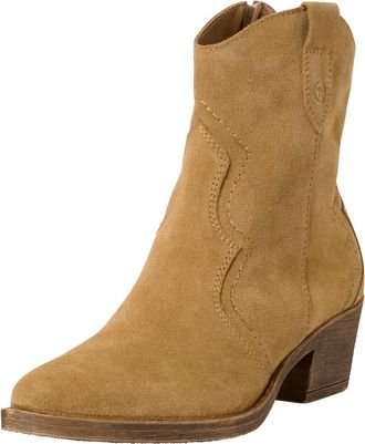 Tamaris Damen Boots mit Absatz Leder Blockabsatz; CAMEL/braun; 37 EU