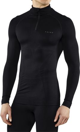 Falke Herren Baselayer-Shirt Maximum Warm High Zip Neck M L/s Sh Funktionsmaterial schnelltrocknend 1 St&uuml;ck, Schwarz Black 3000, XL