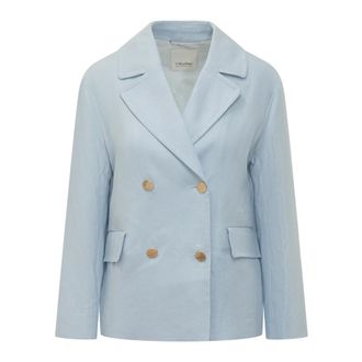 Max Mara Femme, Vestes, Bleu, Taille: 38 FR Avenue Double-Breasted Blazer