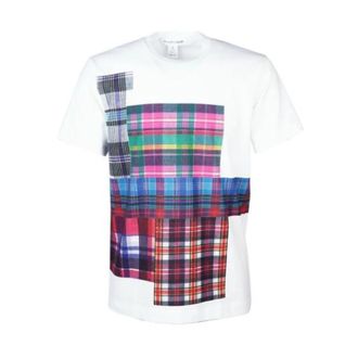 Comme Des Gar&ccedil;ons Wei&szlig;es Crew Neck Patchwork T-Shirt - - Tops - Damen - Wei&szlig; - S