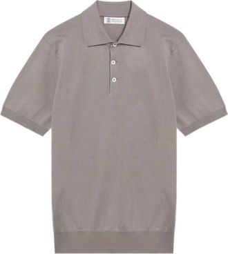 Brunello Cucinelli Homme, Tops, Gris, Taille: XL Polo Boutonn&eacute;