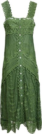 Farm Rio GREEN NAUTICAL GUIPURE MAXI DRESS