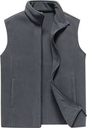 Generic Gilet polaire sans manches pour homme - Sans manches - Avec fermeture &eacute;clair - Ultra l&eacute;ger - Avec poches - Gilet de course en polaire - Gilet de trava