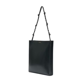 Jil Sander Womens Tangle Shoulder Bag Black Calfskin
