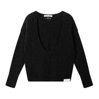 10 Days Alpaka Woll Oversized Strickpullover - - Knitwear - Damen - Schwarzk - M