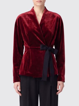 Alberta Ferretti Veste peignoir courte en velours avec fermeture &agrave; nouer &agrave; la taille