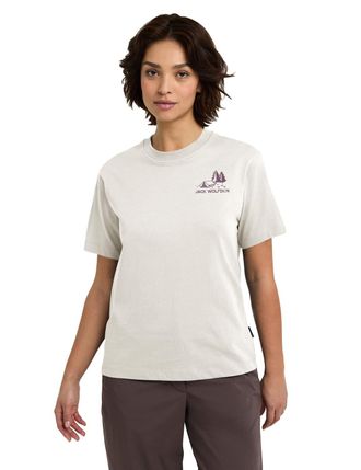 Jack Wolfskin Damen Cadena T W T-Shirt, Tent Cotton White, XL