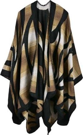 Generic Poncho Femme Hiver Chaud Chale Femme Hiver Chaud Cape Femme Effet enveloppant Ch&acirc;le Casual Ouvert Devant Tr&egrave;s Doux Pour Usage Quotidien
