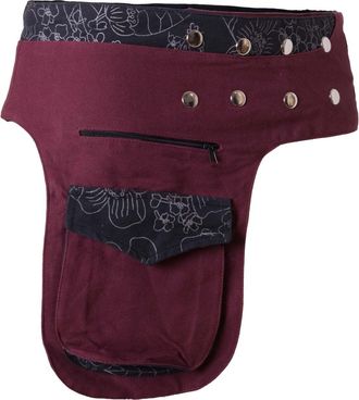 vishes Alternative Bekleidung - Bauchtasche Gürteltasche Hüfttasche Gürteltasche Canvas Dunkelrot-Schwarz