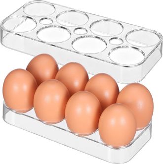 Hemoton Veemoon 2st&uuml;cke Eierbeh&auml;lter Eierbox F&uuml;r K&uuml;hlschrank Eierbeh&auml;lter Eieraufbewahrungsbeh&auml;lter Eierkoffer Eierhalter F&uuml;r K&uuml;hlschrank Eierkarton Eiertable