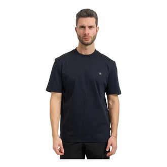 HUGO BOSS Homme, Tops, Bleu, Taille: 6XL T-shirt en coton merceris&eacute; avec monogramme Double B