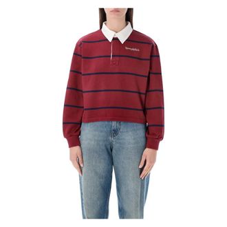 Sporty & Rich Femme, Tops, Multicolore, Taille: 36 FR Serif Logo Rugby Polo