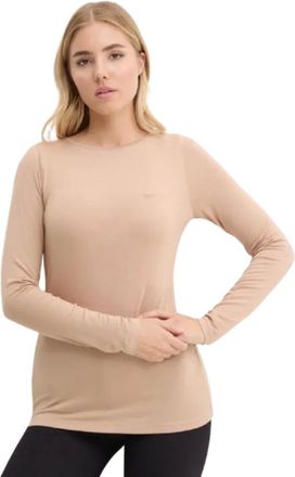 Emporio Armani Femme, Tops, Beige, Taille: 38 FR Long Sleeve Hauts