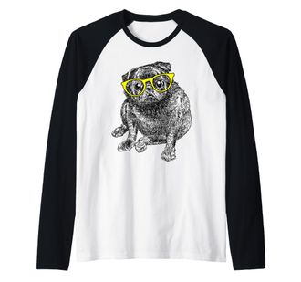Huebucket Fat Black Pug Raglan