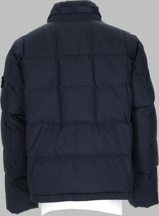 Stone Island Puffer Technical Cotton Down Jacket - Blue