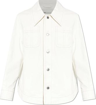 Ami Homme, Vestes, Blanc, Taille: XL Veste Boutonn&eacute;e de Travail en Coton