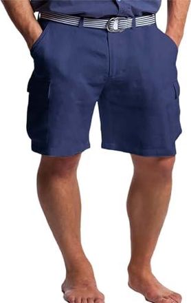 Generic Short en Lin pour Homme &Eacute;t&eacute; Couleur Uni Coton Lin Bermudas Casual avec Poches Lat&eacute;rales Profondes Taille &Eacute;lastique et Cordon de Serrage pour Le D&eacute;tent