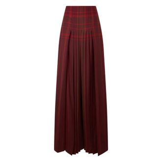 Alberta Ferretti Jupe Longue Pliss&eacute;e - Femme - Jupes - Rouge - Taille: 38 FR