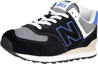 New Balance 574 Sneaker Trainer Schuhe (Black/Blue, EU Schuhgrößensystem, Erwachsene, Numerisch, M, 44)