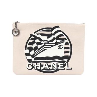 Chanel Pre-owned Vintage Canvas Clutch - Femme - Pre-owned - Beige - Taille: ONE Size