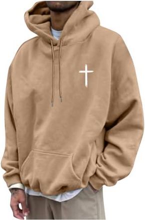 Generic Sweat à capuche graphique « God Loves You » pour homme tendance vintage pull à capuche confortable lettre Jésus Christian pull à capuche automne perso
