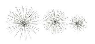 Deco 79 CosmoLiving by Cosmopolitan Metall-Starburst-3D-Wanddekoration, 3er-Set, 15,2 cm, 22,9 cm, 27,9 cm breit, Silber