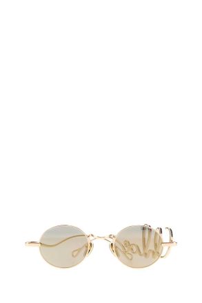 Chlo&eacute; GOLD-GOLD-GOLD Metal Round Frame Sunglasses - Gold