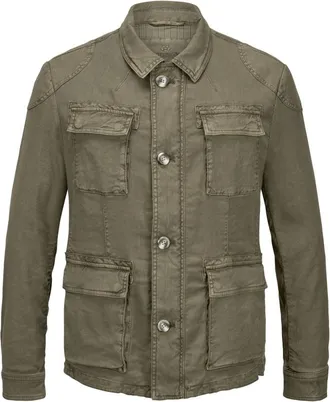 Milestone Leichtes Fieldjacket aus einem Leinen-Mix mit Stretch, Garment Dyed in