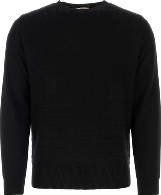 Valentino Garavani Homme, Pulls, Noir, Taille: L Wool Sweater