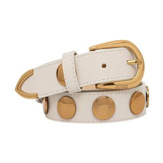 Guess Ceinture en cuir v&eacute;ritable avec logo - Femme - Accessoires - Beige - Taille: XS