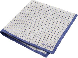 Boggi Milano Homme, Accessoires, Beige, Taille: ONE Size Micro Geometric Silk Pocket Square