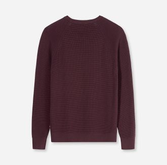 Olymp Rundhalspullover Waffle Structure Rundhals, casual, unifarben, regular fit