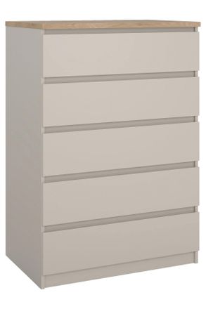 Boxxx Kommode, Eiche, Kaschmir, Holzwerkstoff, 5 Schubladen, 77x111.3x50 cm, FSC Mix, Made in Denmark, Typenauswahl, Beim&ouml;bel erh&auml;ltlich, stehend, Wohnzimme
