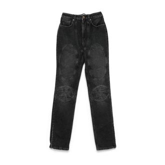 Jean Paul Gaultier Schwarze Denim-Jeans mit Gepolsterten Eins&auml;tzen - - Jeans - Damen - Schwarzk - W27
