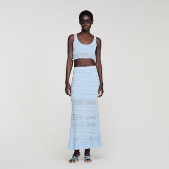 Sandro Kurzes Pointelle-Stricktop