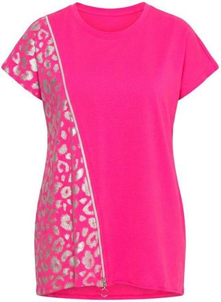 Angel Of Style T-Shirt Longshirt A-Linie Zipper Fledermaus-Halbarm
