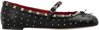 Valentino Garavani Femme, Chaussures, Noir, Taille: 41 EU Ballerines en cuir orn&eacute;es de clous