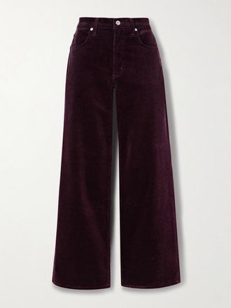 Citizens Of Humanity Pantalon Large En Velours De Coton M&eacute;lang&eacute; C&ocirc;tel&eacute; Annina, 76 Cm/30 - Bordeaux
