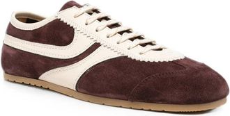 Dries Van Noten Suede and Leather Colorblock Sneaker - Red