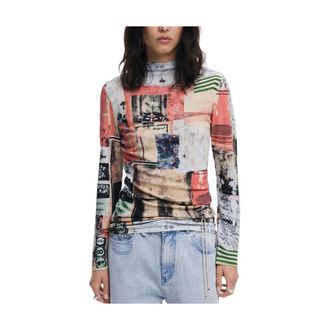 Desigual Rosa Viskose Damen Pullover Montreal Jerseys - - Tops - Damen - Mehrfarbig - XS