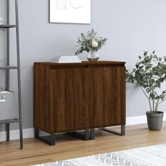 vidaXL Sideboards 2 Stk. Braun Eichen-Optik 40x35x70 cm Holzwerkstoff Vidaxl