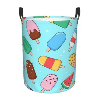 Generic Cartoon-Eiscreme W&auml;schekorb Rund W&auml;schesammler Stehender W&auml;schebeh&auml;lter F&uuml;r Decken Spielzeug W&auml;schesack