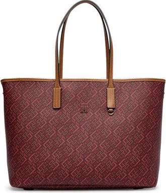 Tommy Hilfiger Handtasche Th Monoplay Tote Le AW0AW17416 Dunkelrot